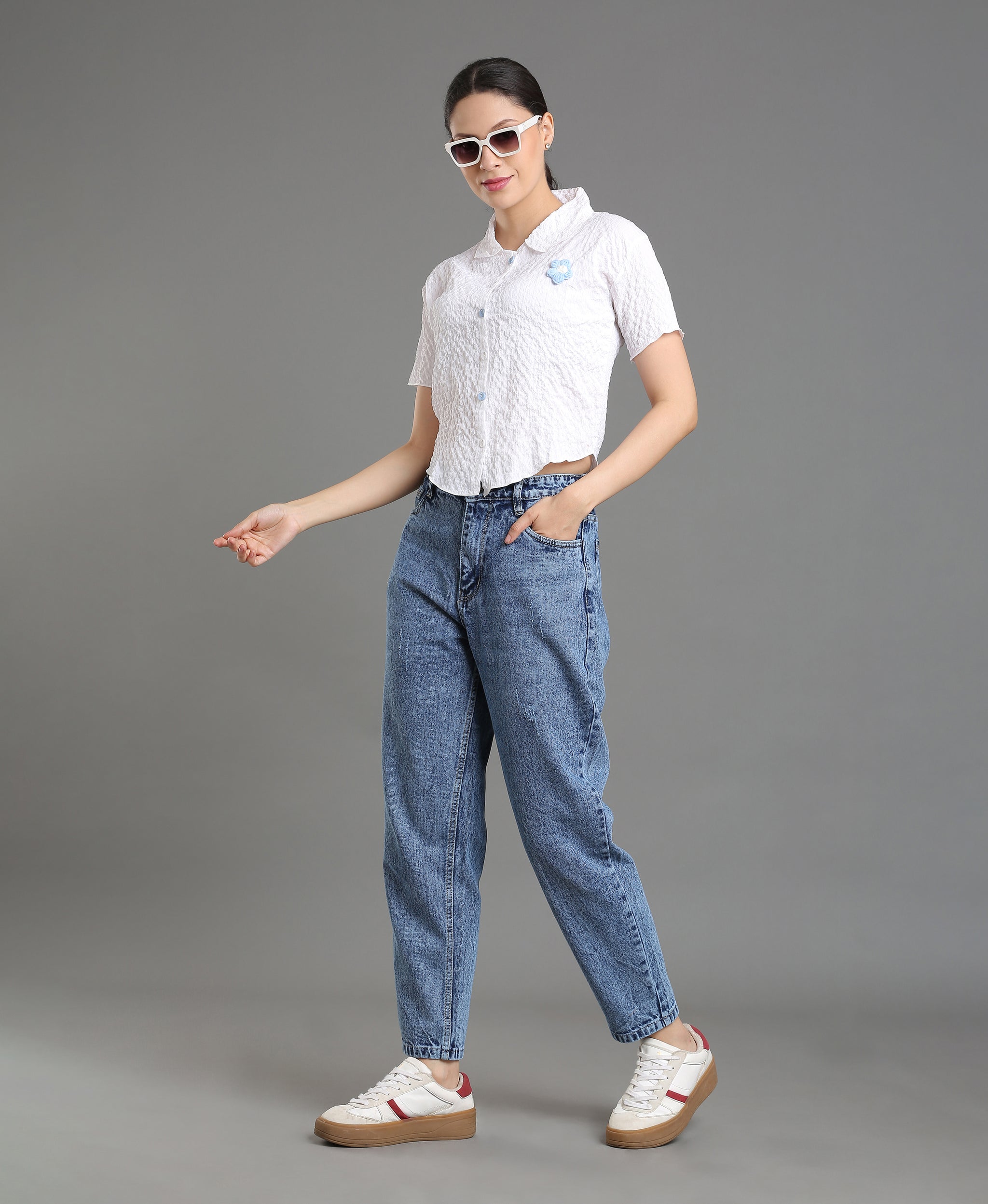 Buy Ivory Fancy Textured Top Online at Fazyo